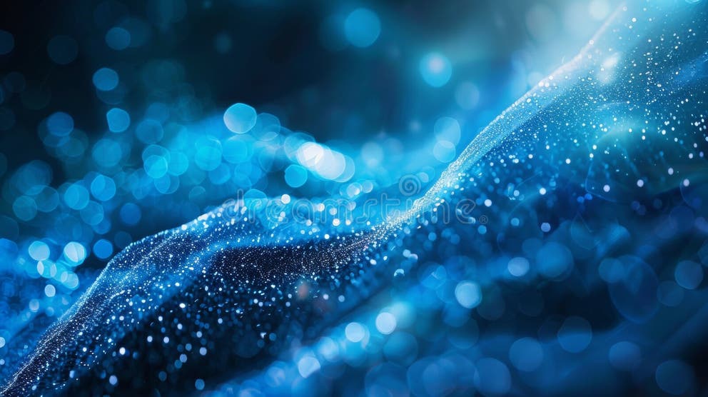 Abstract Blue Bokeh Lights in Soft Sparkling Wave Background Stock ...