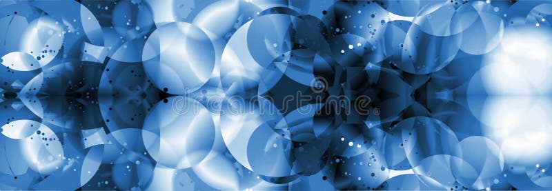 Abstract Blue Bokeh, Panoramic Background Stock Illustration ...