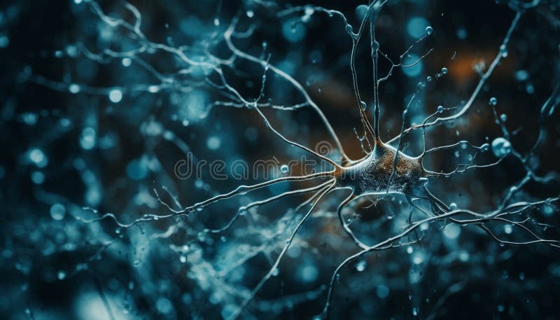 Abstract Blue Brain Synapse Communication Cellular Nature Technology ...