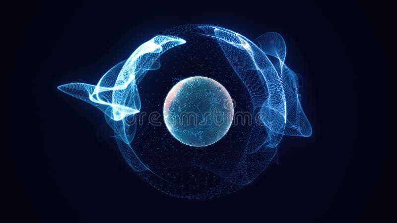 Abstract Blue Energy Lines and Cyclic Circles with Magic Bokeh from ...