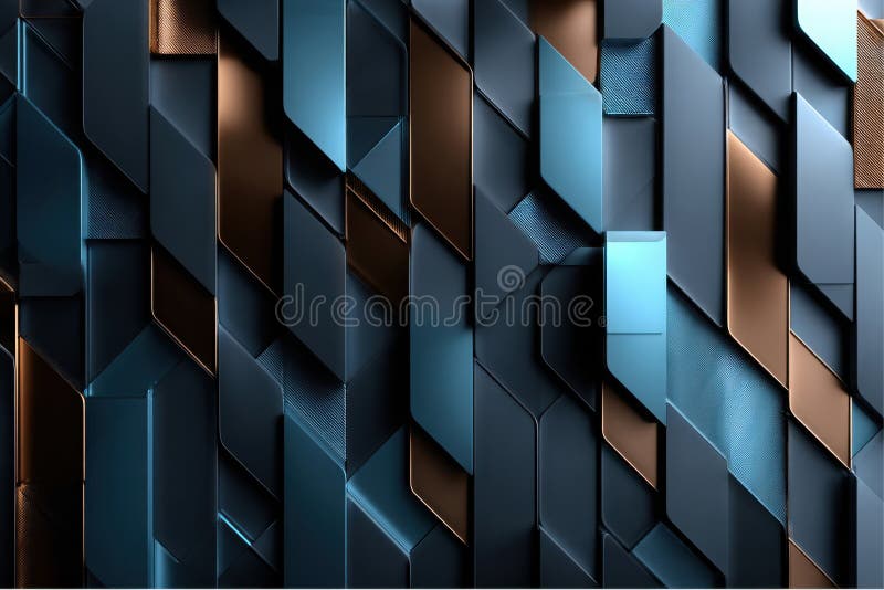 Abstract Blue and Bronze Geometric Pattern Background Stock ...