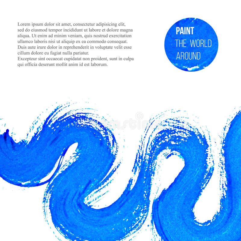 Abstract blue brush stroke stock vector. Illustration of brush - 42703445