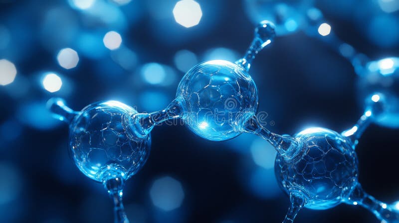 Abstract Blue Bubble Molecules Stock Illustration - Illustration of ...