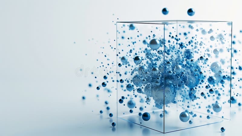 Abstract Blue Bubbles and Cube Concept Stock Photo - Image of ...