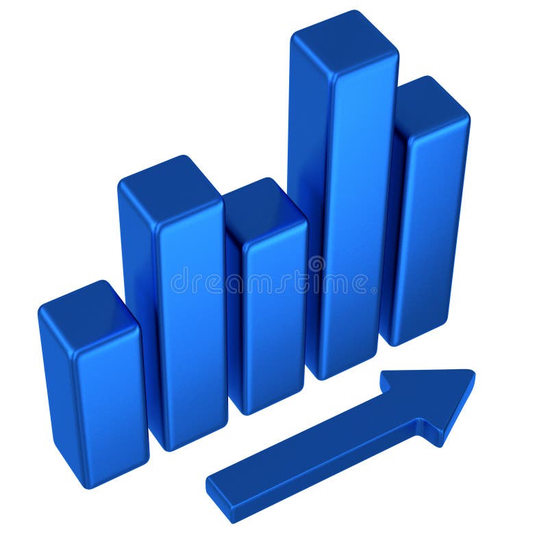 Abstract Blue Business Graph 3d Stock Illustration - Illustration of ...