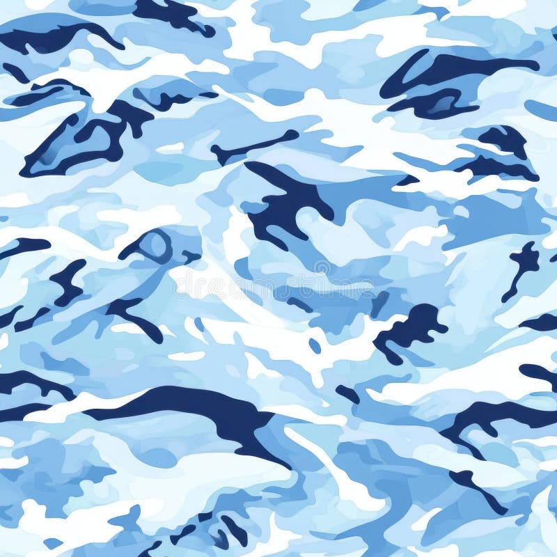 Abstract Blue Camouflage Pattern Background Design Stock Image - Image ...