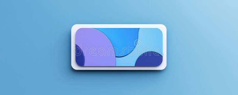Abstract Blue Card with Rounded Corners Featuring Geometric Shapes in a ...