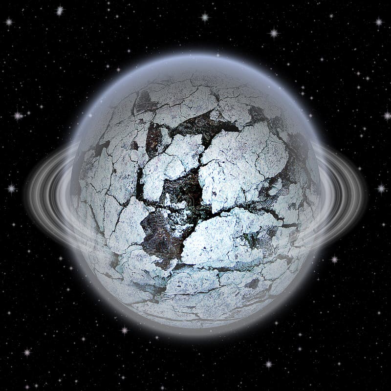 Abstract Blue Celestial Body with Ice Floes Stock Illustration ...