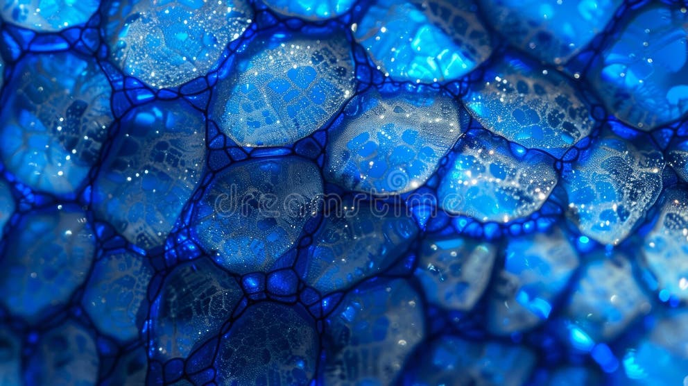 Abstract Blue Cell Structure: Modern Science, Bubbles Background Stock ...