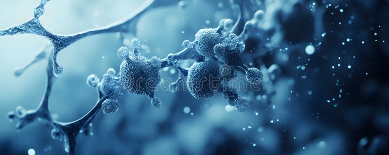 Abstract Blue Cellular Structure Science and Technology Background ...