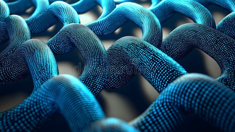 Abstract Blue Chain Links in a Futuristic Design Stock Illustration ...