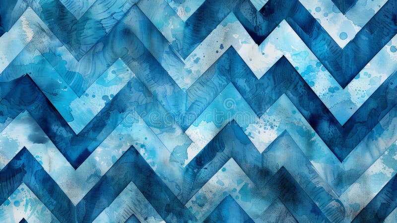 Abstract Blue Chevron Watercolor Pattern Stock Photo - Image of shapes ...