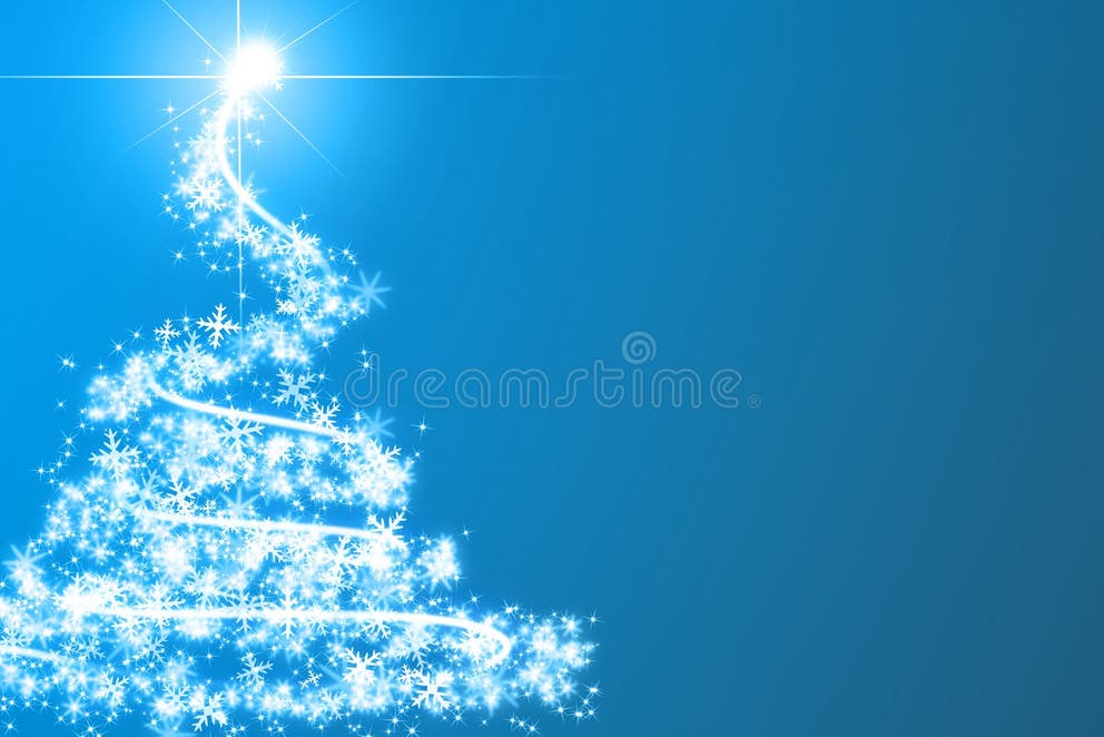Abstract Blue Christmas Tree Stock Illustration - Illustration of shine ...