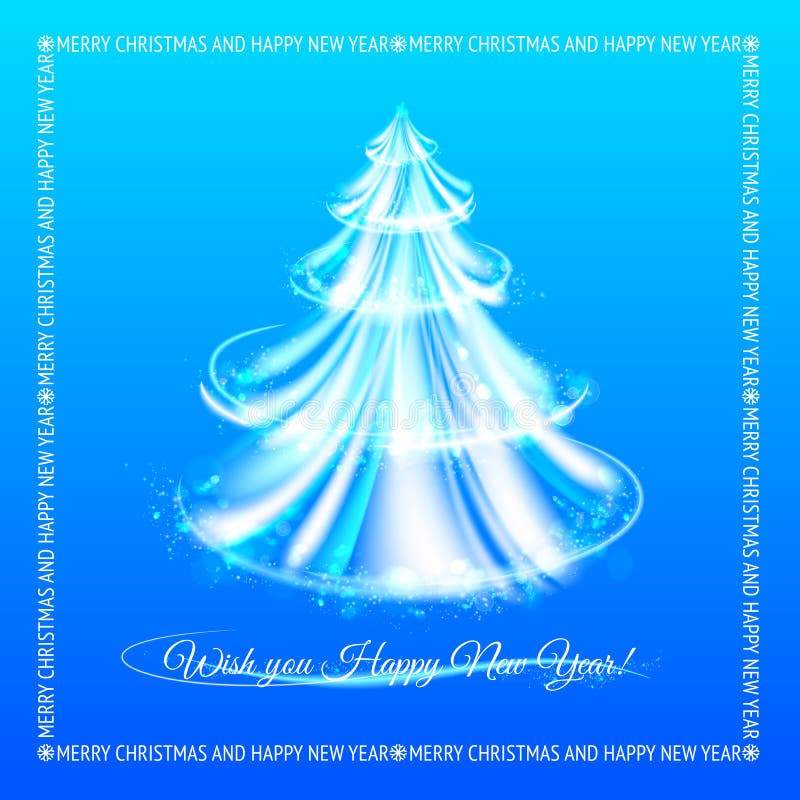 Abstract Blue Christmas Tree Background. Stock Vector - Illustration of ...