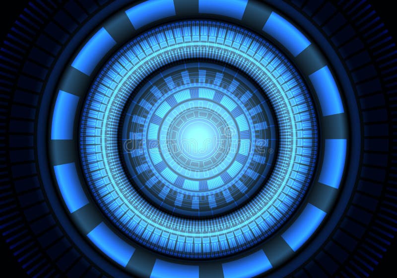 Abstract Blue Circle Light Power System Energy Technology Futuristic ...