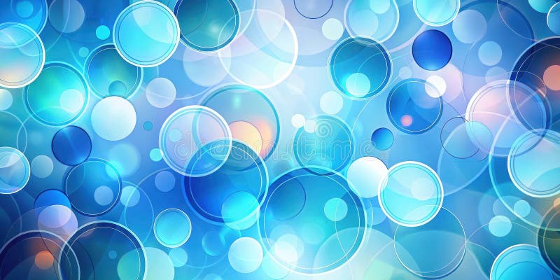 Abstract Blue Circle Pattern Background with Soft Glowing Effects ...