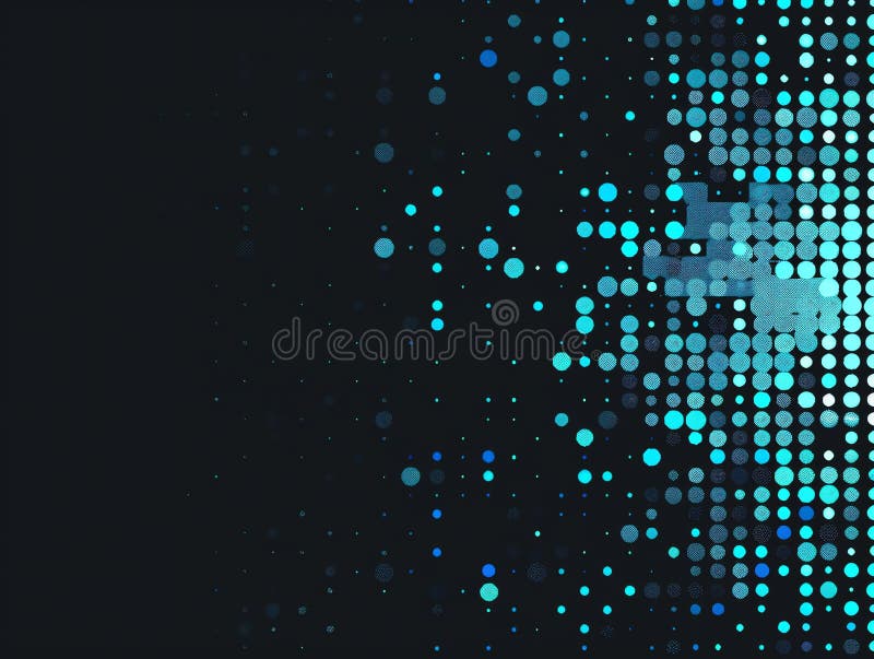 Abstract Blue Circle Pattern on Black Background Digital Art Stock ...