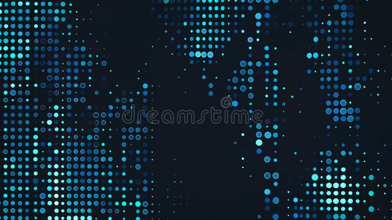 Abstract Blue Circle Pattern on a Dark Background Digital Art Design ...