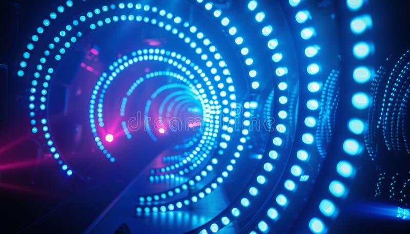 Abstract Blue Circle Pattern Illuminated by Vibrant Nightclub Lighting ...