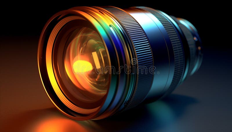 Abstract Blue Circle with Shiny Chrome Lens, Creatively Photographing ...