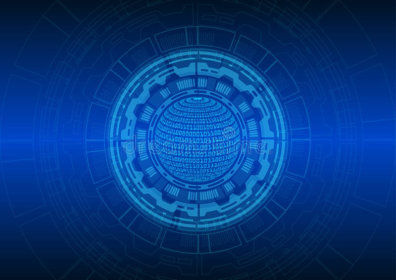 Abstract Blue Circle and Technology Background; Technology Concept ...