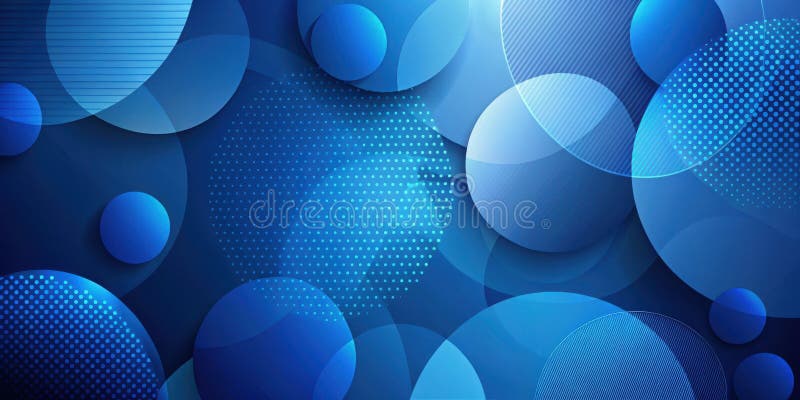 Abstract Blue Circles Pattern Background Design with Gradient and Overlay Effects. Generative AI ...