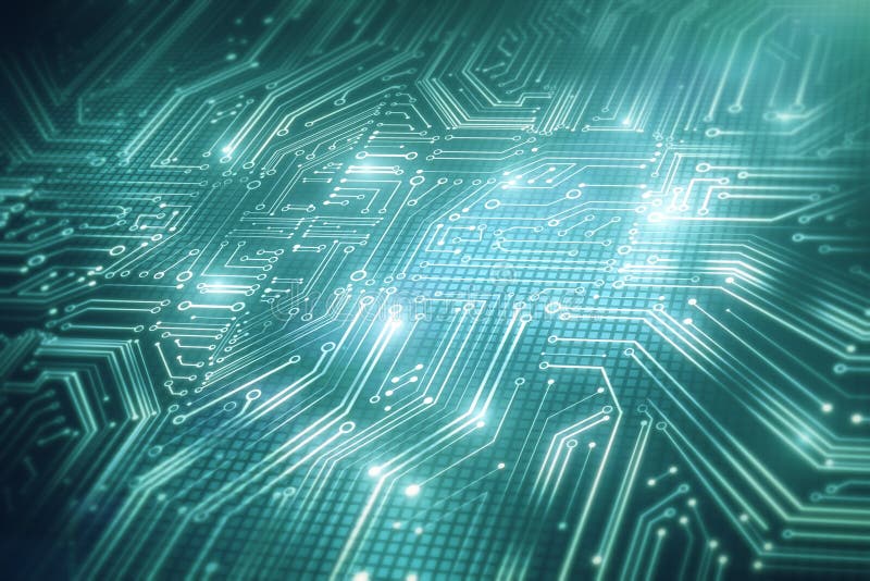 Abstract Blue Circuit Backdrop Stock Illustration - Illustration of ...