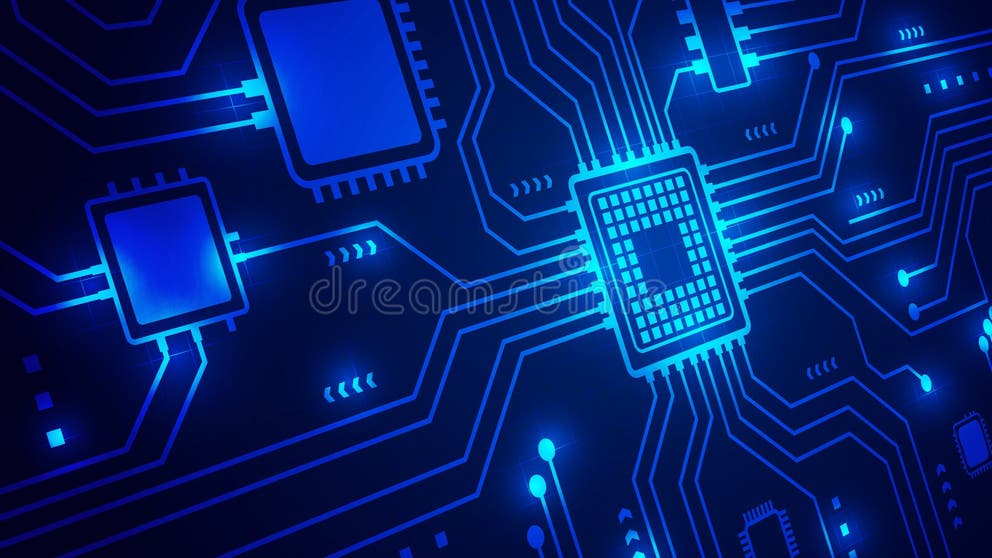 Abstract Blue Circuit Board Background Stock Illustrations – 25,784 ...