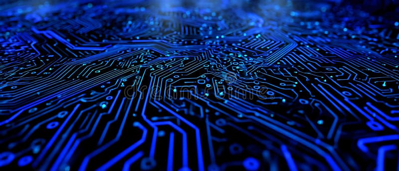 Abstract Blue Circuit Board Background HighResolution Texture Image ...