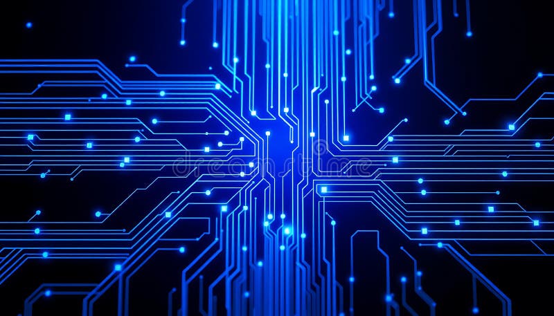 Abstract Blue Circuit Board Design, Technology and Digital Background ...