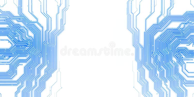 Abstract Blue Circuit Board Design on a White Background Stock ...
