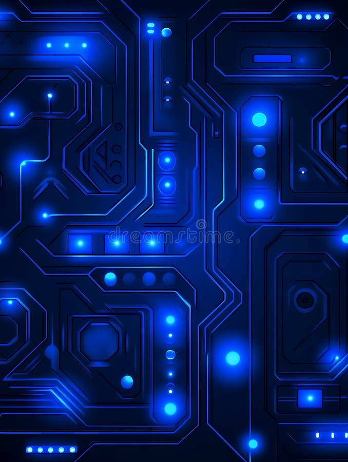 Abstract Blue Circuit Board Stock Illustration - Illustration of ...