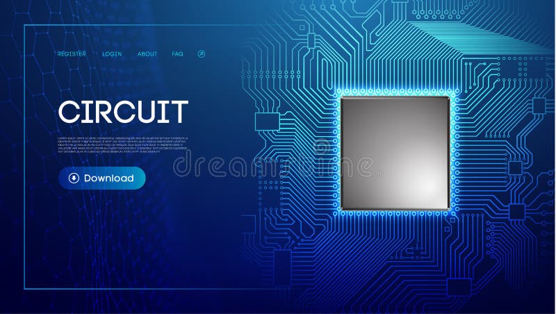 Abstract Blue Circuit Board Stock Vector - Illustration of graphic ...