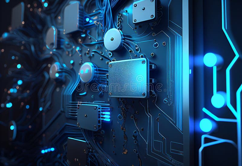 Abstract Blue Circuit Board: Technological Marvel Stock Illustration ...