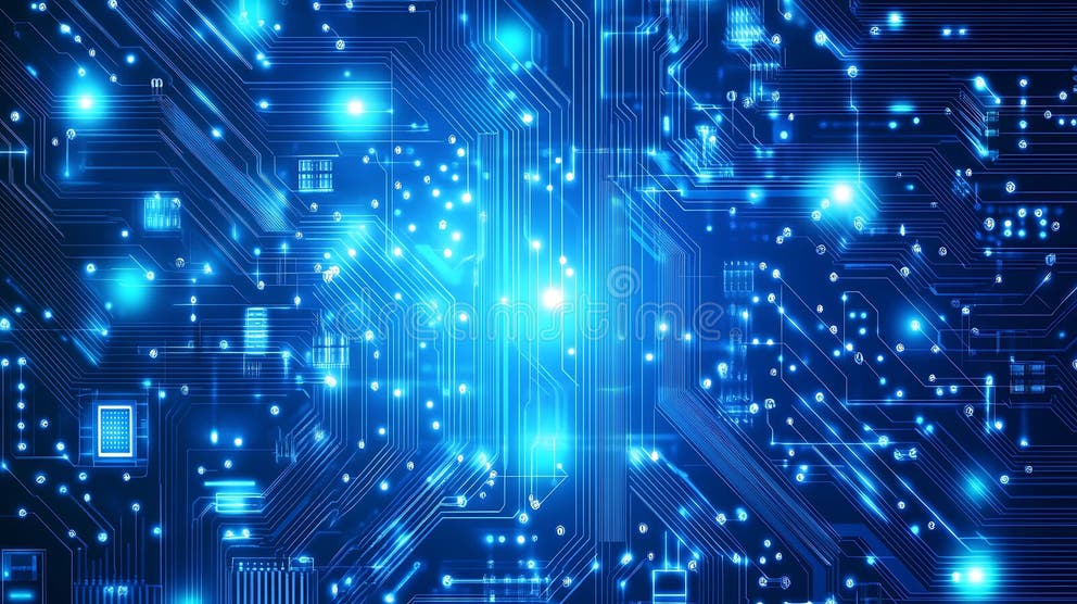 Abstract Blue Circuit Board Technology Background for Digital Designs ...