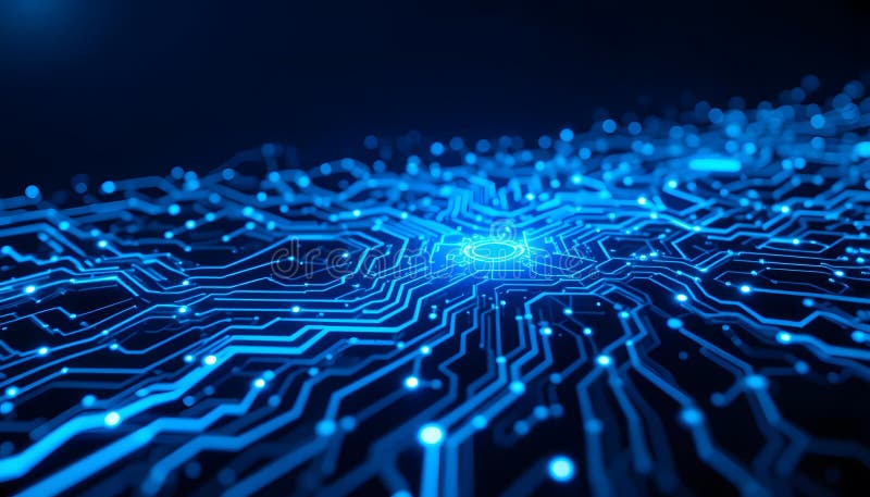 Abstract Blue Circuit Board Technology Background Image Stock Photo ...