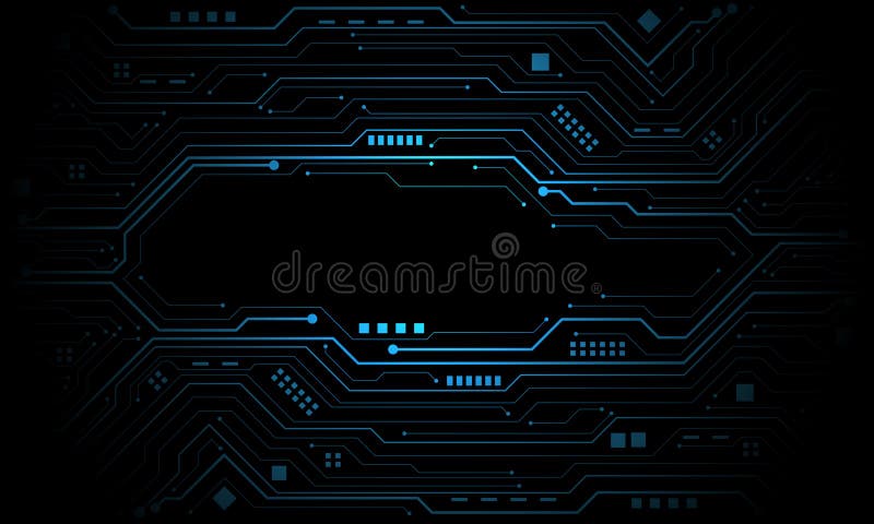 Blue Circuit Board Pattern Digital Seamless Background. Abstract ...