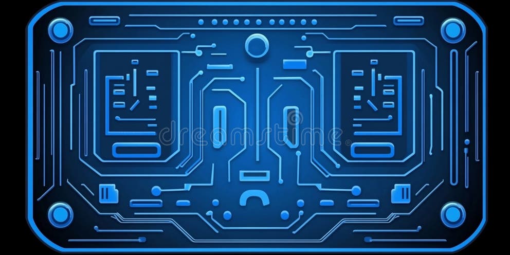 Abstract Blue Circuit Board Technology Digital Design Background ...