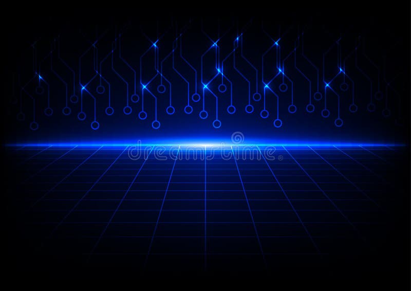 Abstract Blue with Circuit Future Technology Background Stock Vector ...