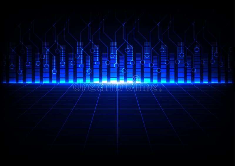 Abstract Blue with Circuit and Line Technology Design Stock Vector ...