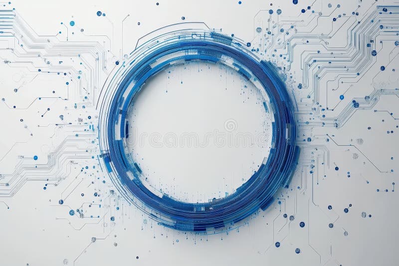 Abstract Blue Circuit Ring Digital Technology Network Stock ...