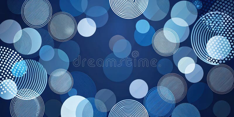 Abstract Blue Circular Design with Overlapping Patterns and Varying ...