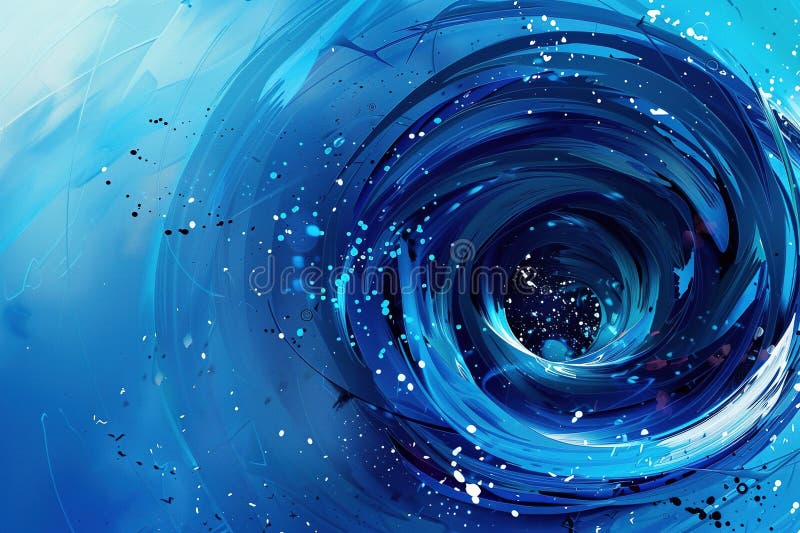 Abstract Blue Circular Design with Splashes. Generative AI. Stock ...