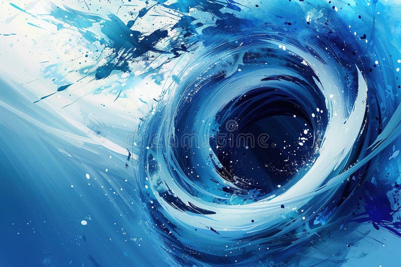 Abstract Blue Circular Design with Splashes. Generative AI. Stock ...