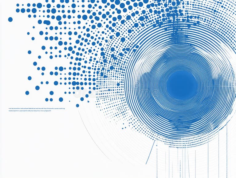 Abstract Blue Circular Halftone Pattern Design Technology Data ...