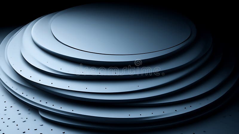Abstract Blue Circular Layered Design Stock Illustration - Illustration ...