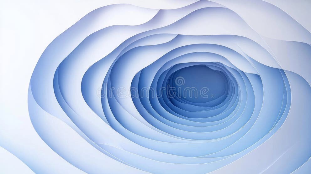 Abstract Blue Circular Layers with Depth and Texture Stock Illustration ...