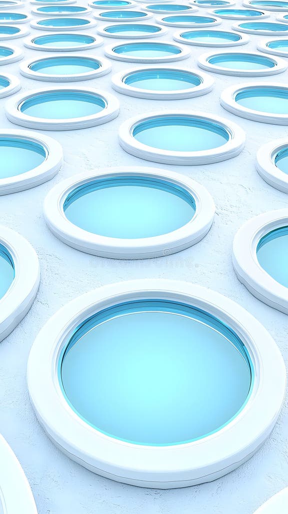 Abstract Blue Circular Patterns on a Surface Stock Illustration ...