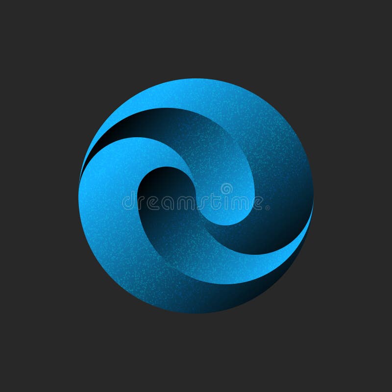 Abstract Blue Circular Shape 3d Logo with Gradient and Noise Texture ...