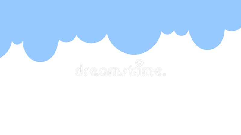 Abstract Blue Cloud-like Shape on White Background. Minimalist Flat ...